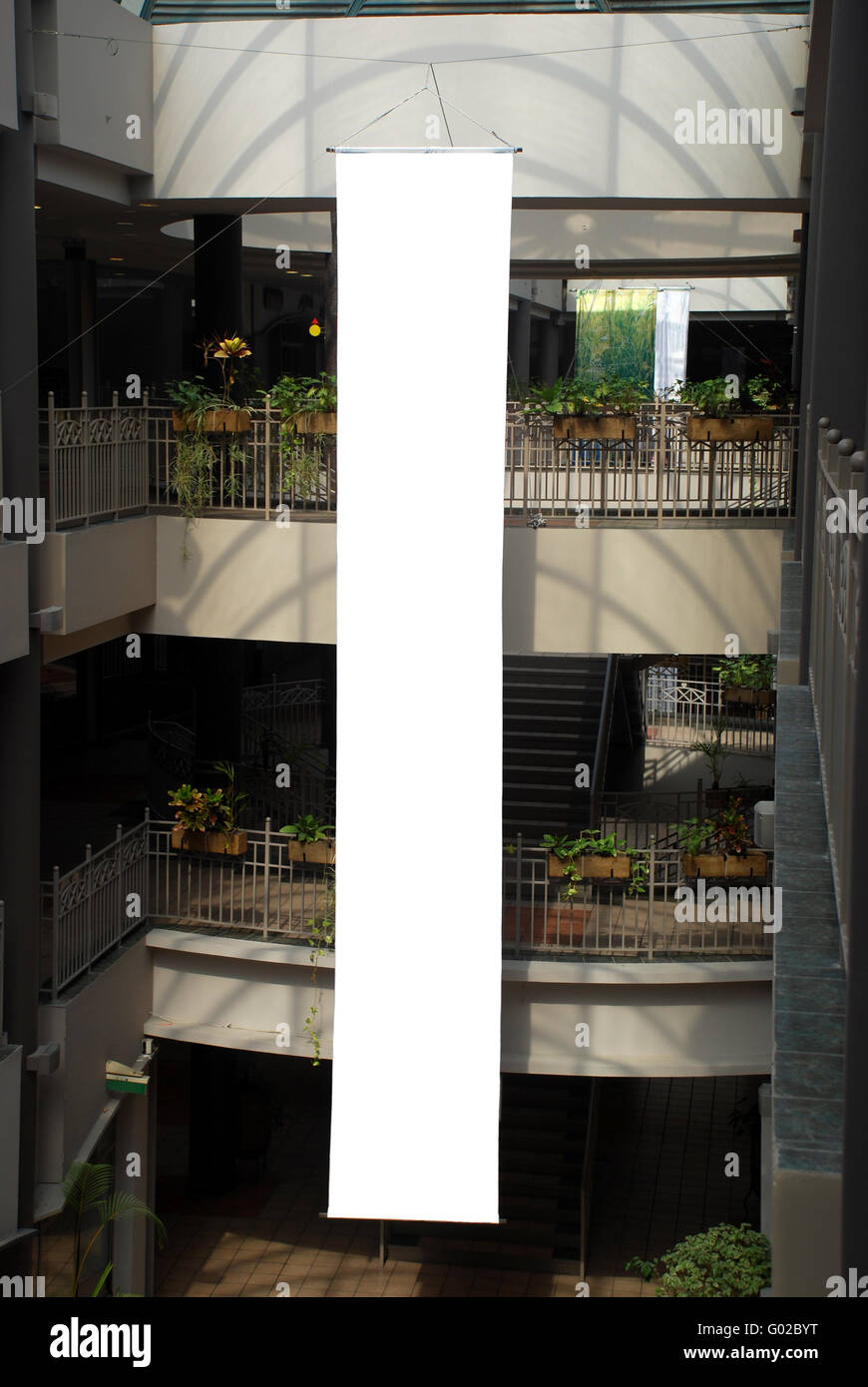 Blank white long sign with a copy space area insid Stock Photo - Alamy