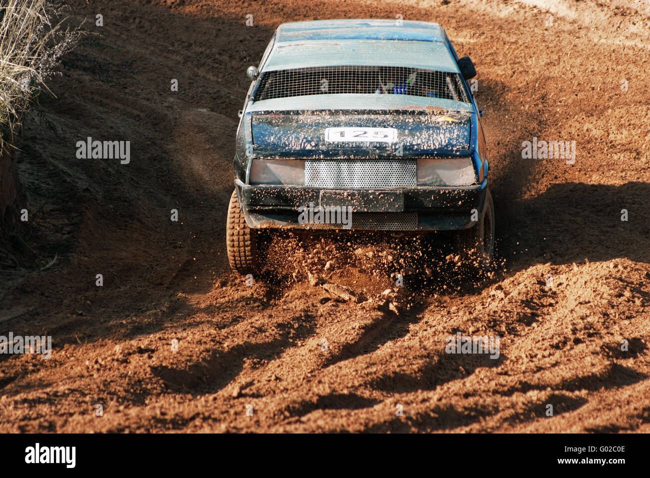 The black car on extreme races Stock Photo - Alamy