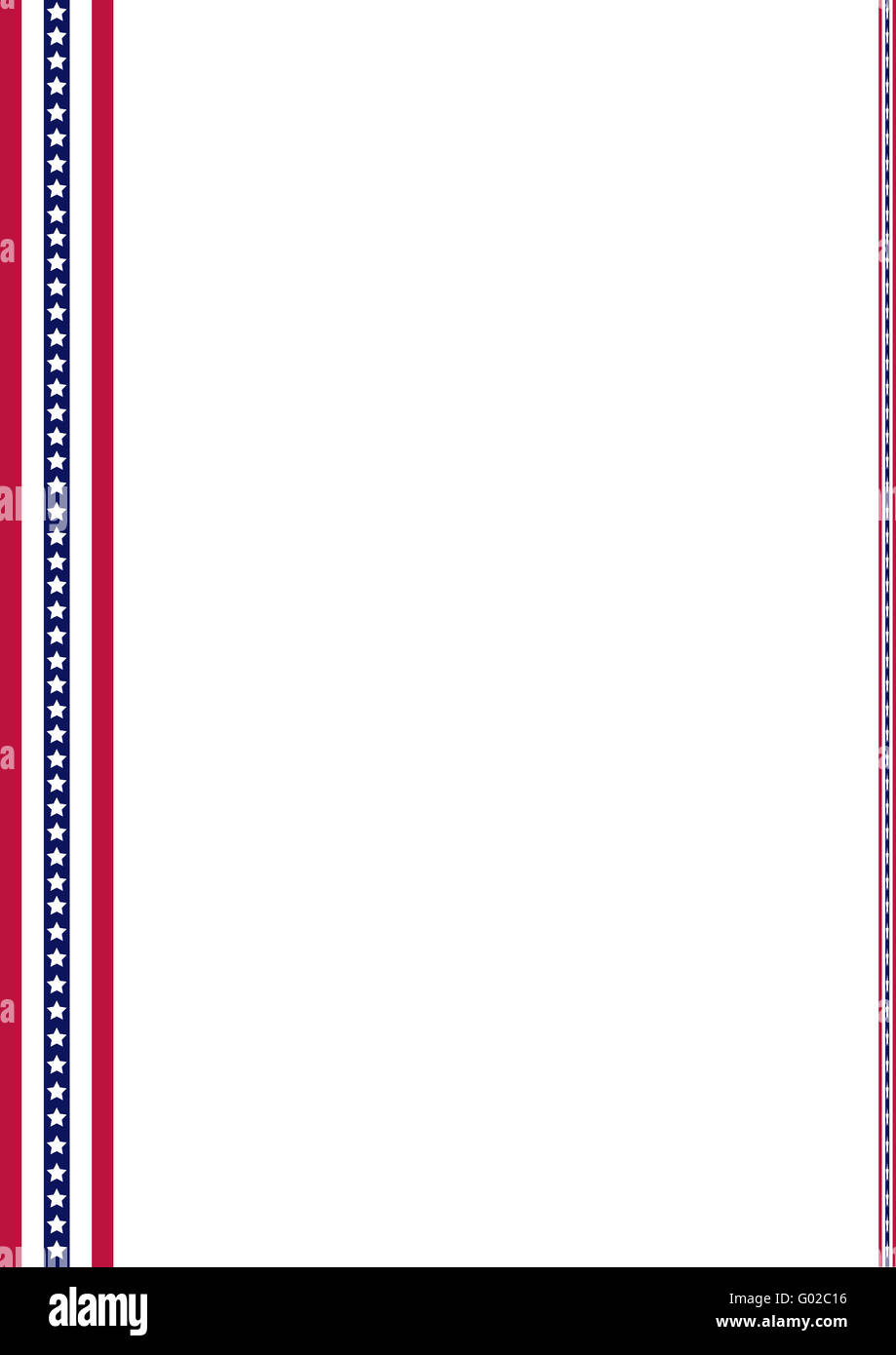 Announcement page decorated with American Flag str Stock Photo - Alamy