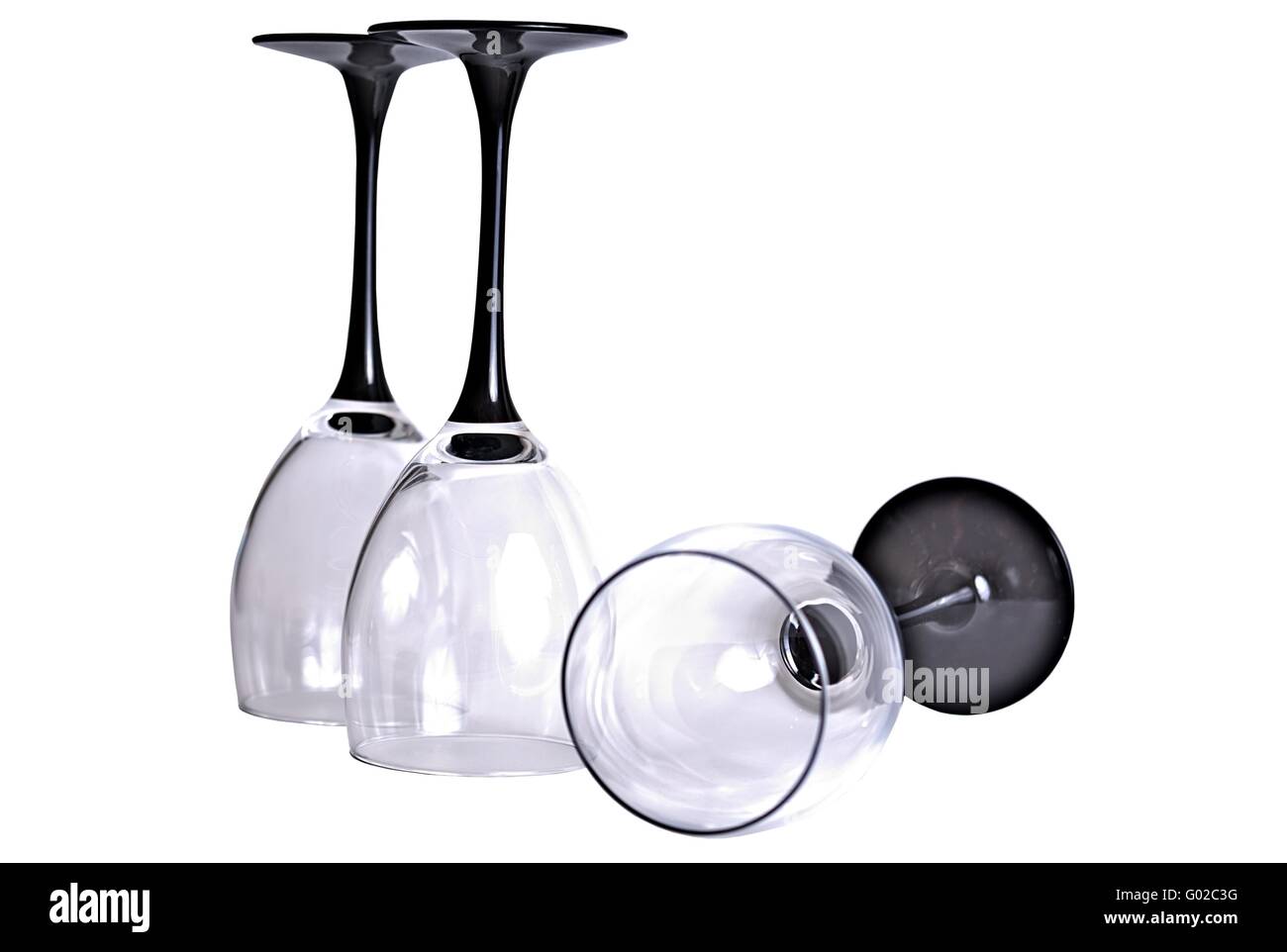 Three empty wine glass Stock Photo - Alamy