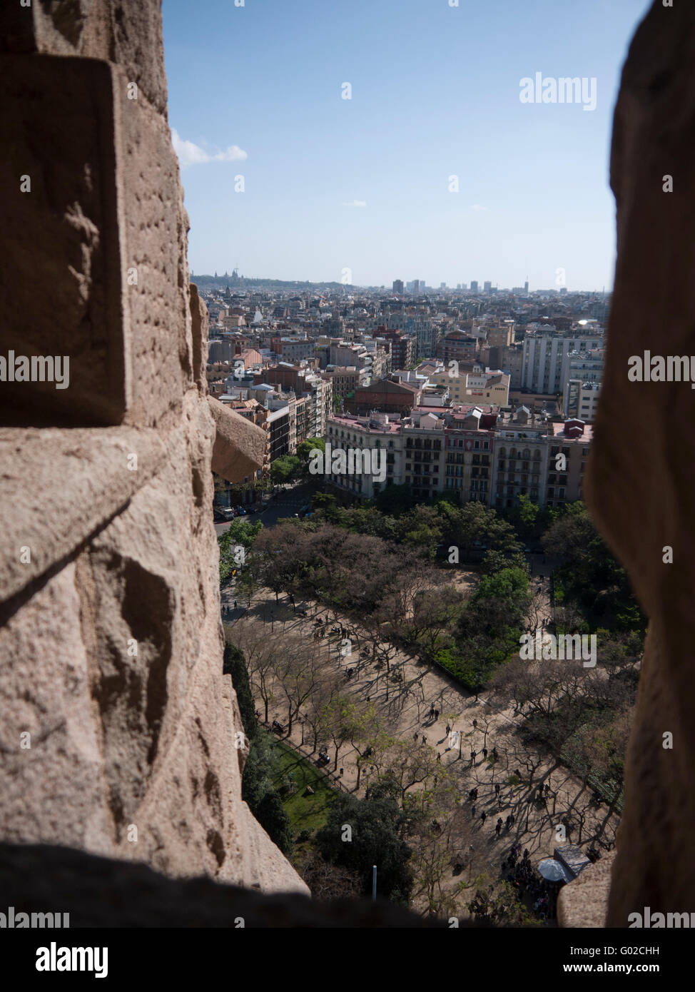 View of the city of Barcelona from a tower on the Sagrada Familia Stock ...