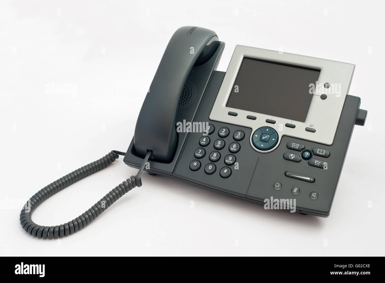Modern VOIP telephone on white Stock Photo - Alamy