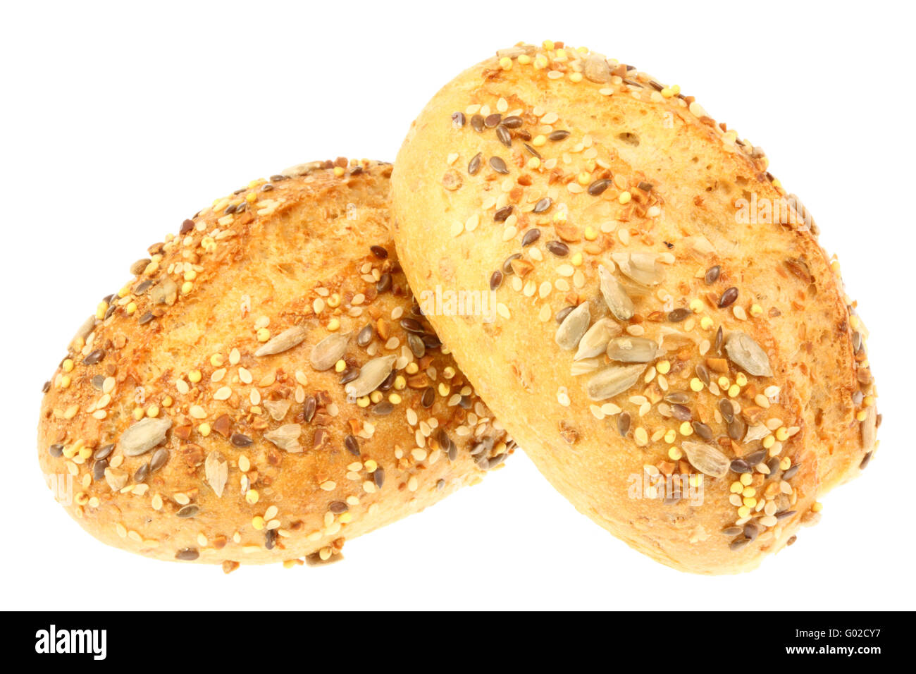 Two bread rolls isolated on white Stock Photo - Alamy
