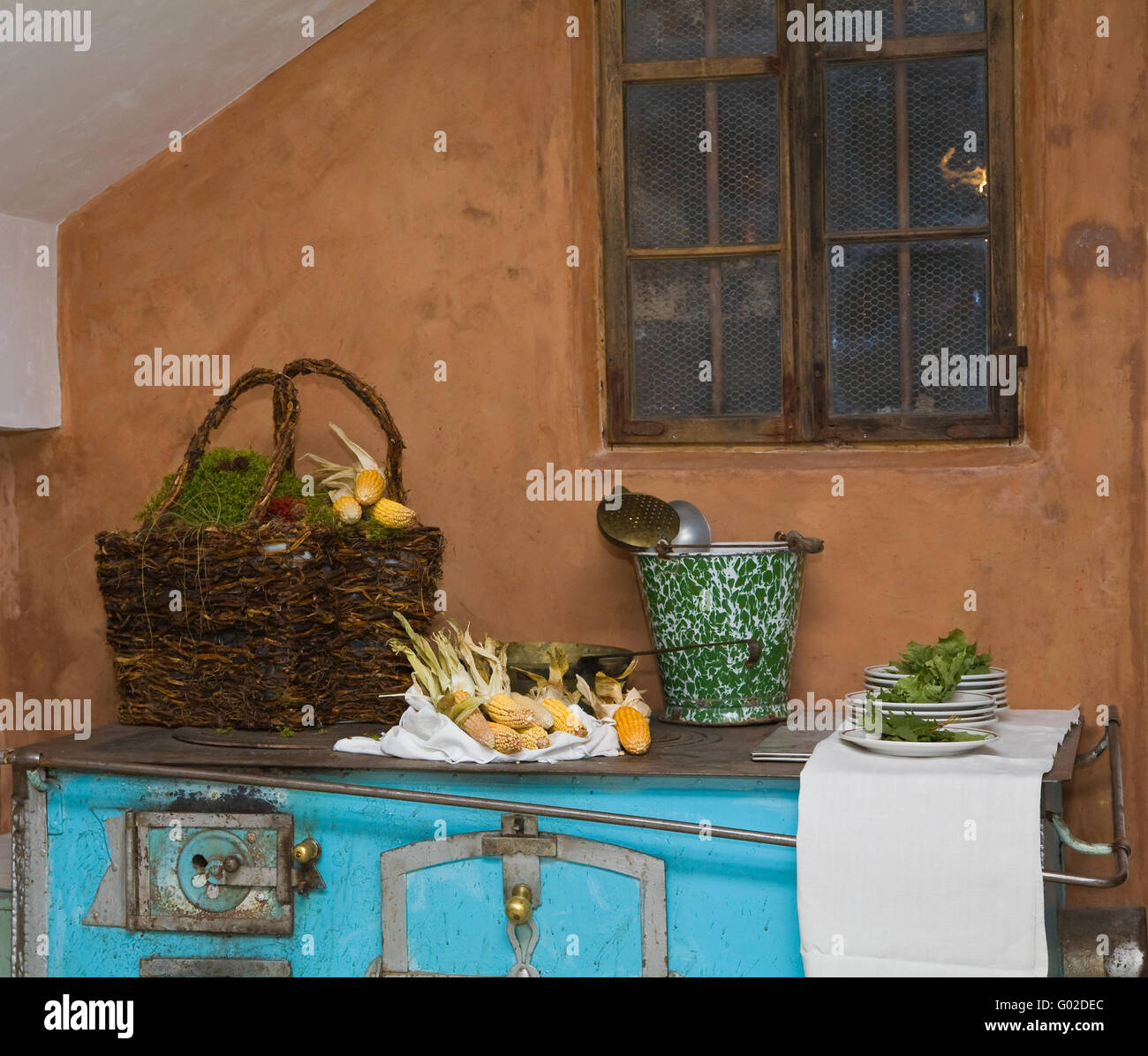 Old furnace with decoration Stock Photo - Alamy