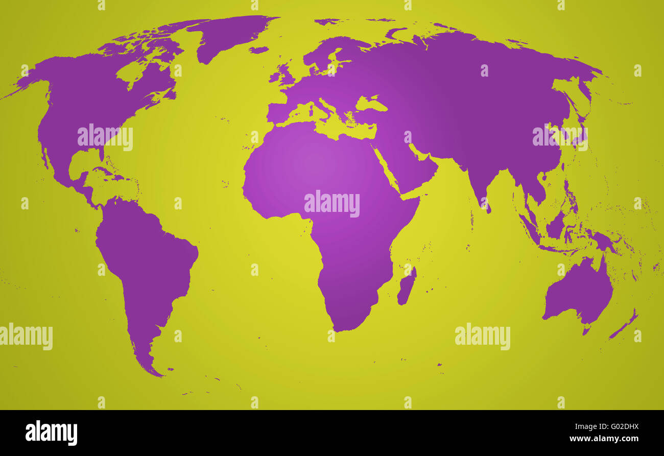 Illustrated world map countries continents hi-res stock photography and ...