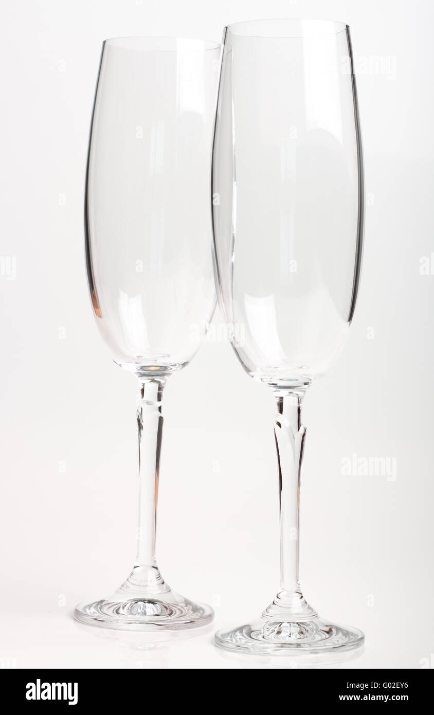 Two flutes isolated on white background Stock Photo - Alamy