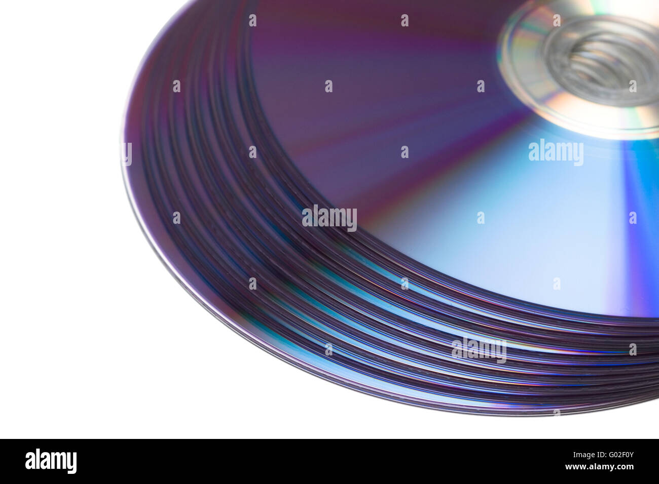 stack of Cd or DVD roms isolated on white background Stock Photo - Alamy