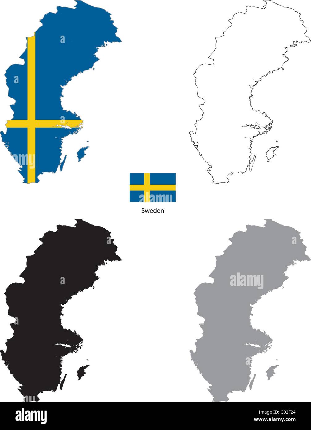 Sweden map hi-res stock photography and images - Alamy