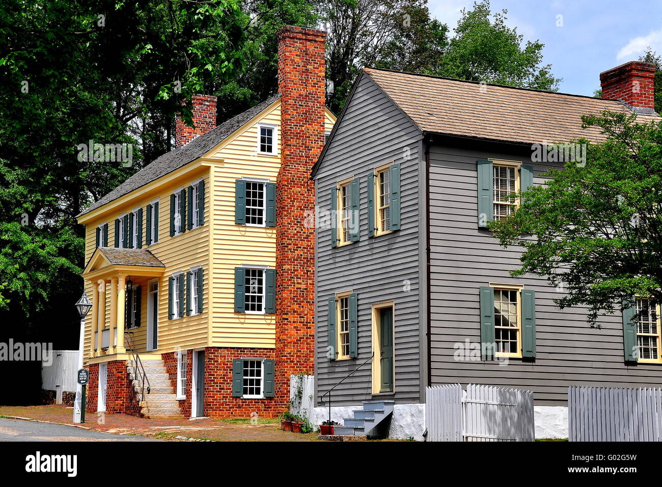 Old Salem, North Carolina: Late 18th century colonial-era wood frame ...