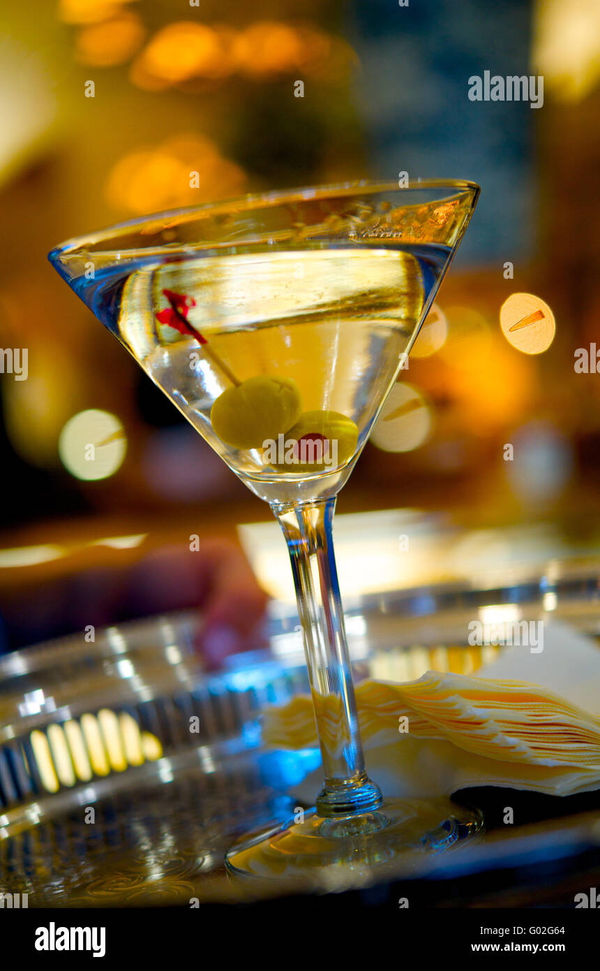 Martini on a silver serving tray Stock Photo - Alamy
