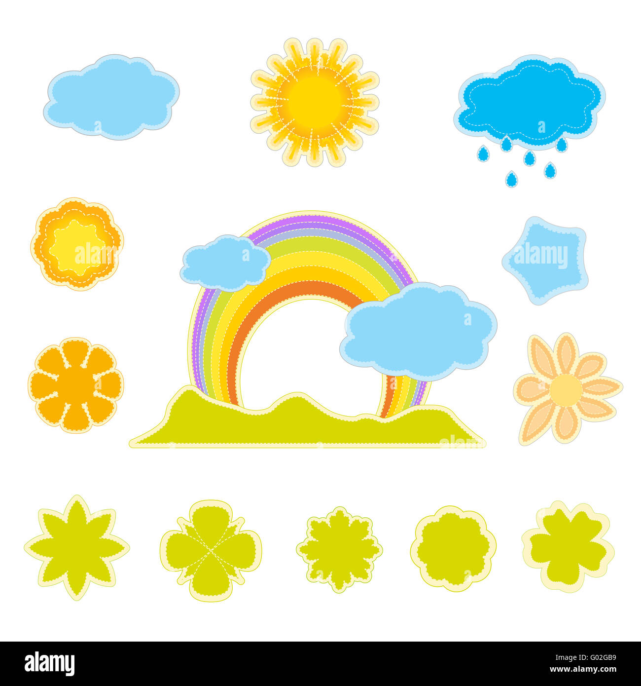 Set labels on blue Cut Out Stock Images & Pictures - Alamy