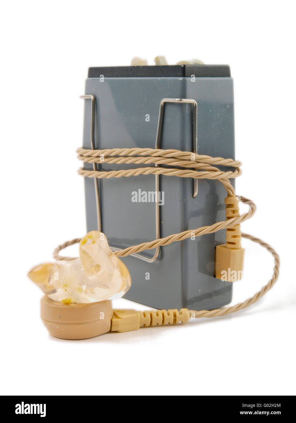 Old analog body hearing aid Stock Photo - Alamy