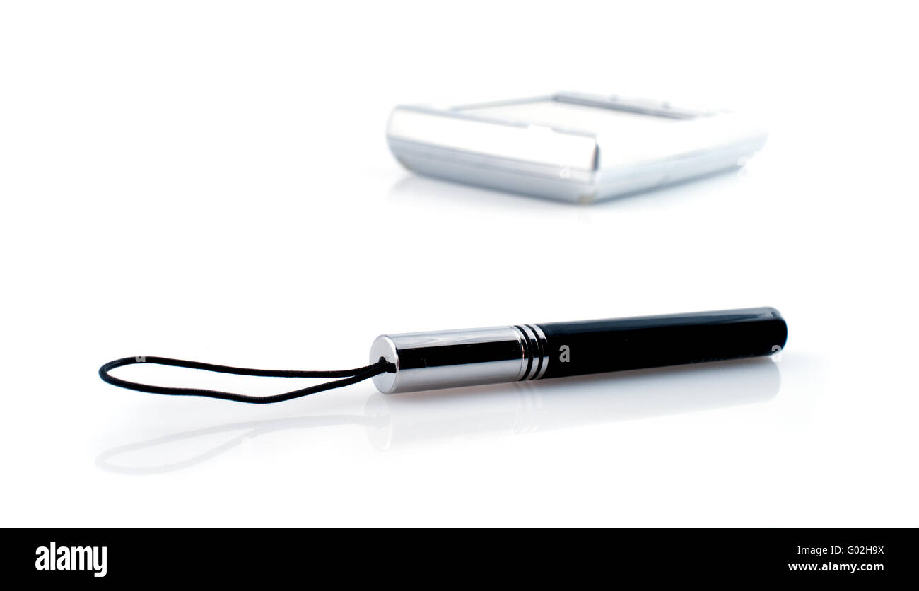 Stylus and PDA communicator isolated on white Stock Photo - Alamy