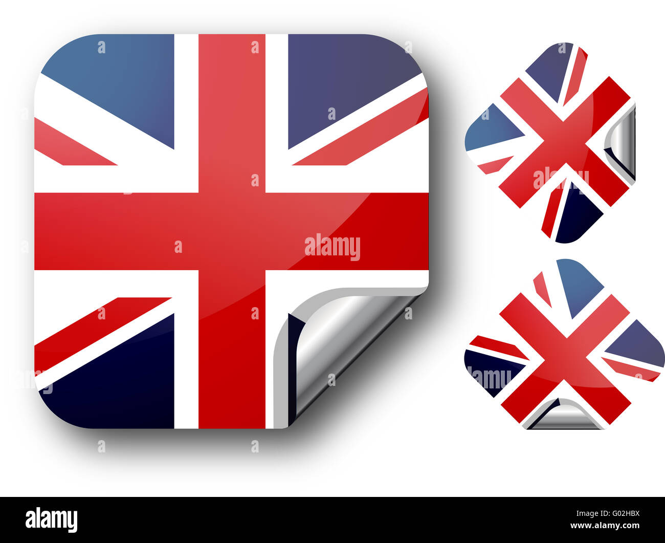 Sticker with UK flag Stock Photo - Alamy