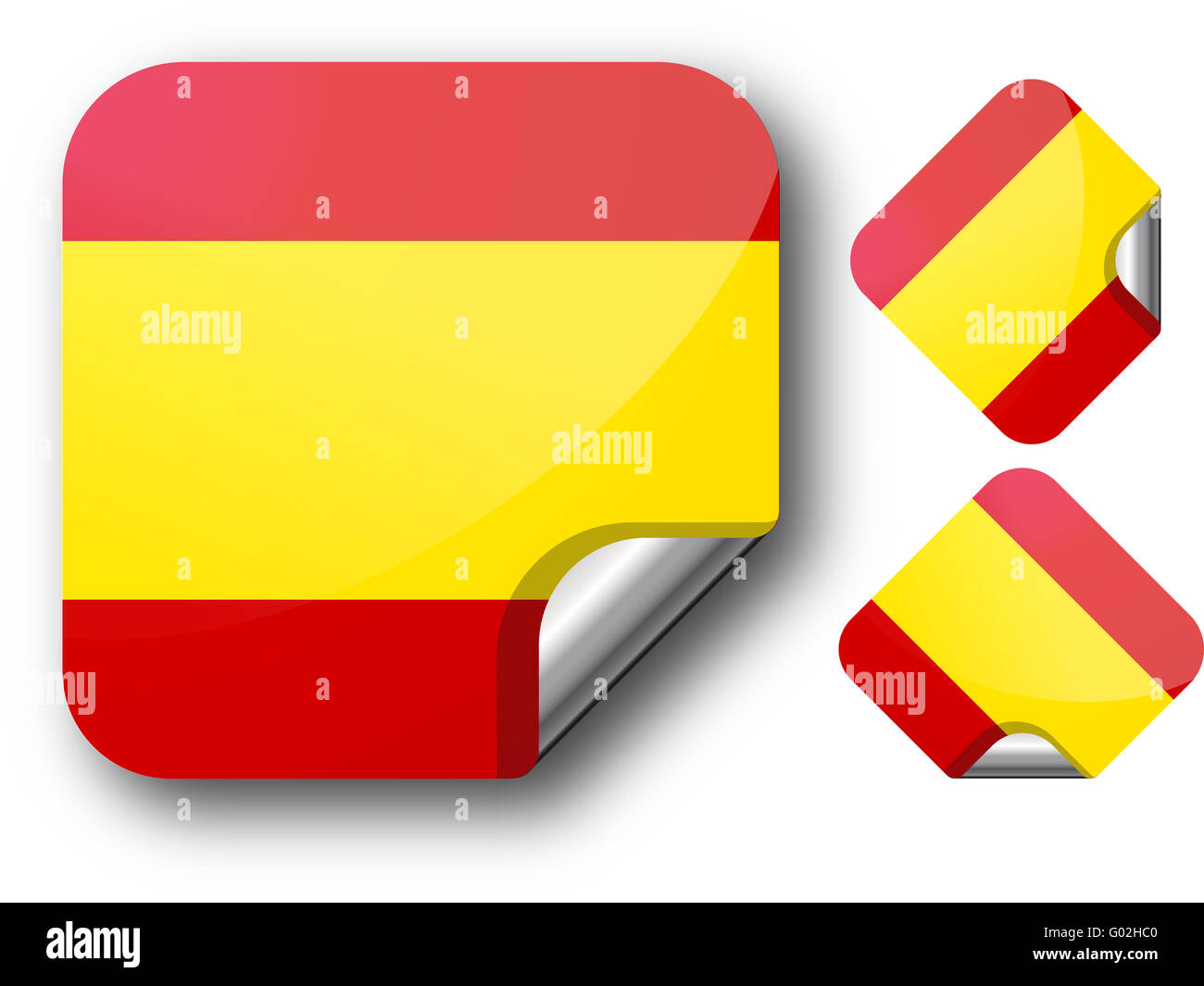Sticker with Spain flag Stock Photo - Alamy