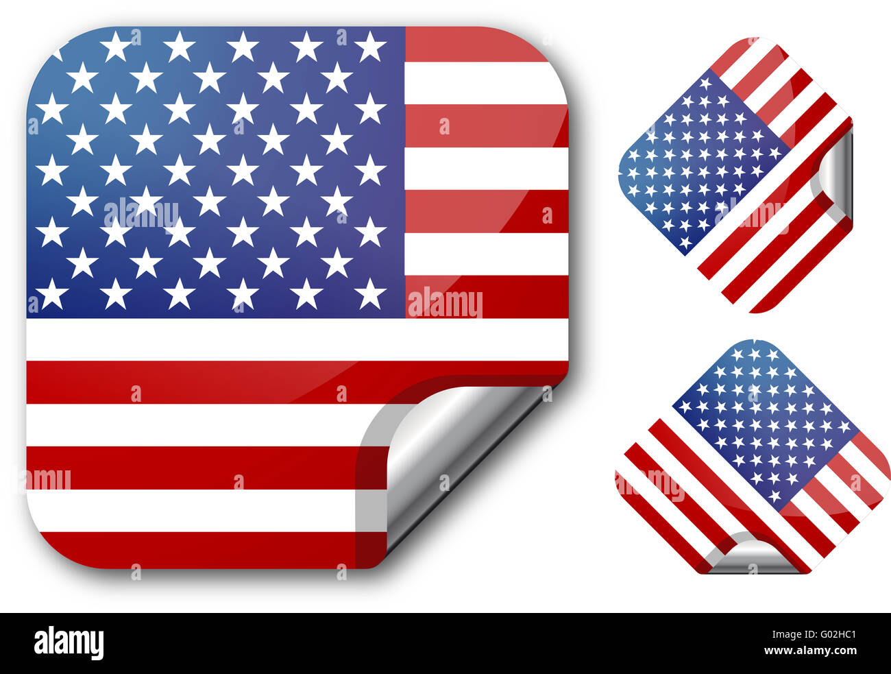 Sticker with Usa flag Stock Photo - Alamy