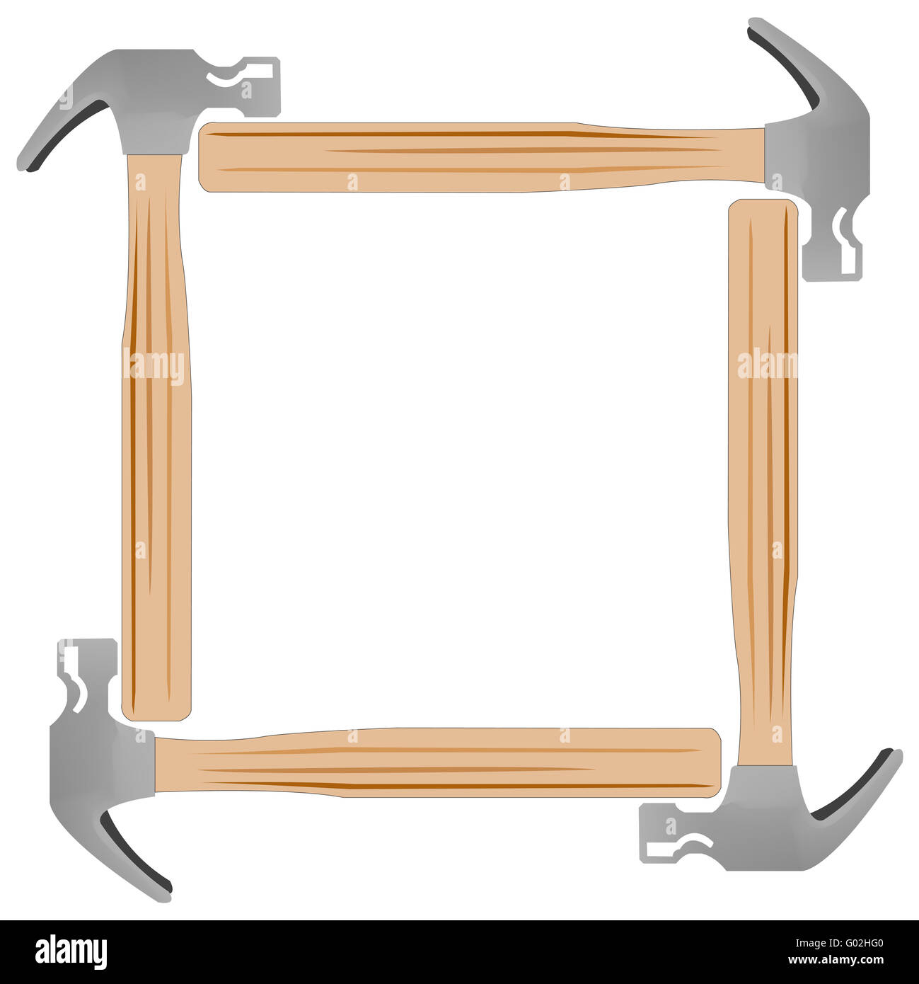 hammer photo frame against white background, abstr Stock Photo - Alamy