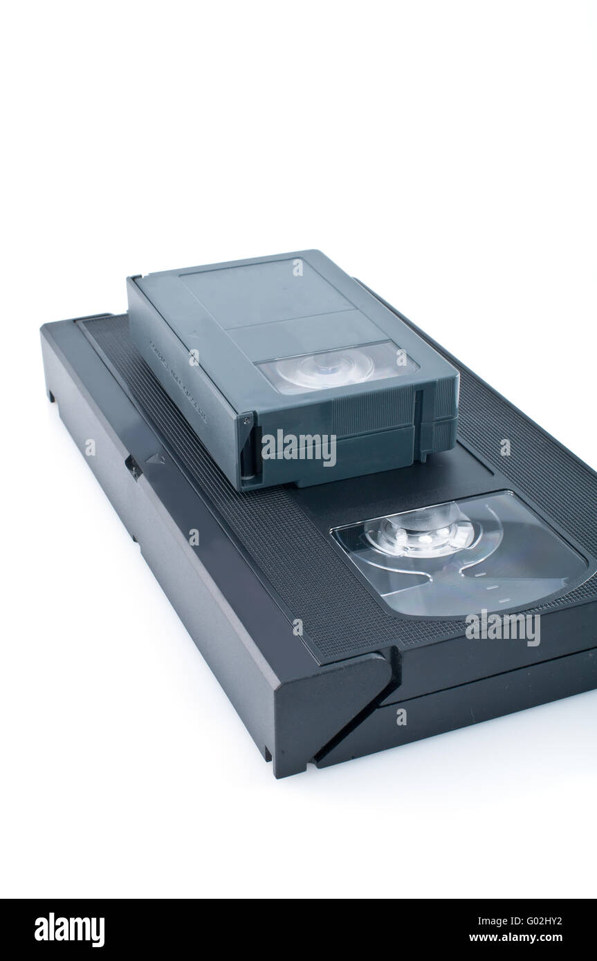 Compact videocassette and VHS isolated on white background Stock Photo ...