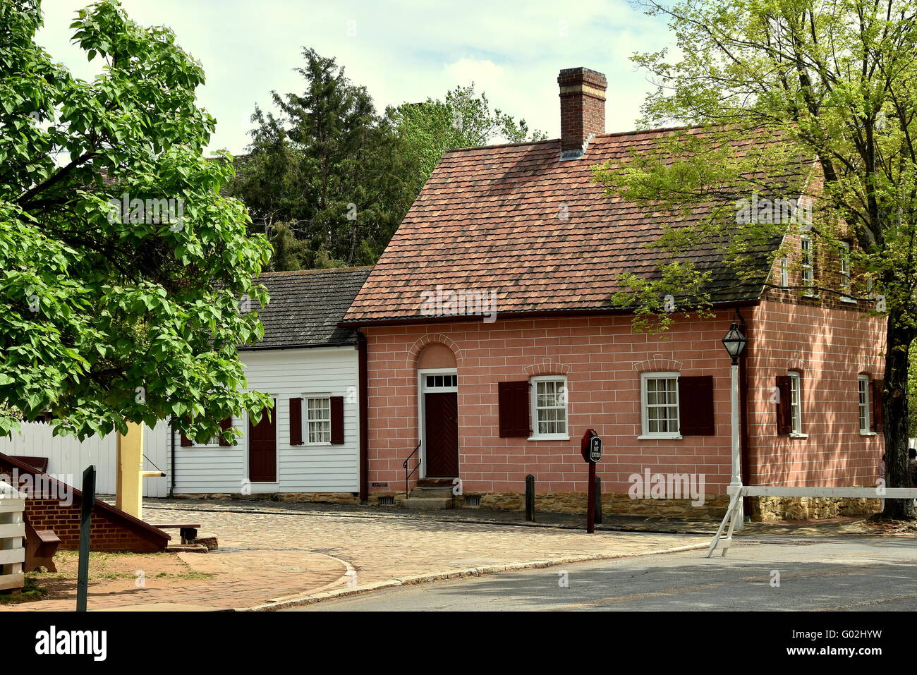 Old Salem, North Carolina: Colonial 18th century homes on Main Street ...