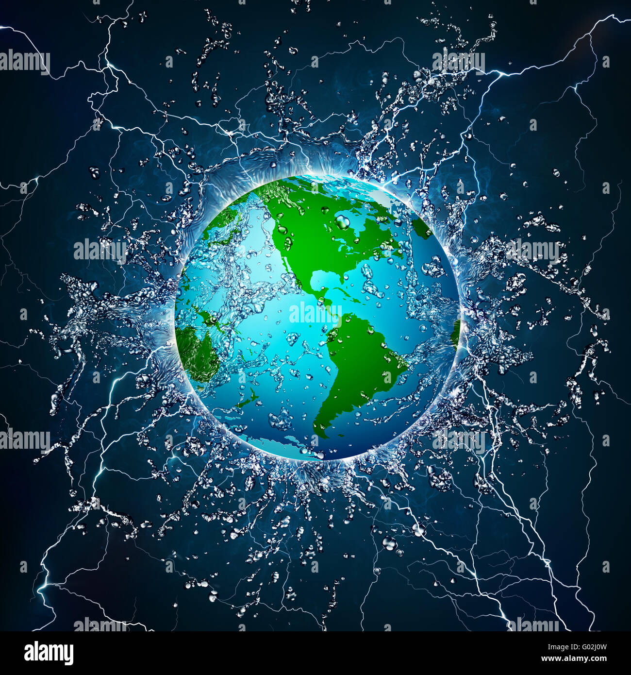 Globe in Water Stock Photo - Alamy