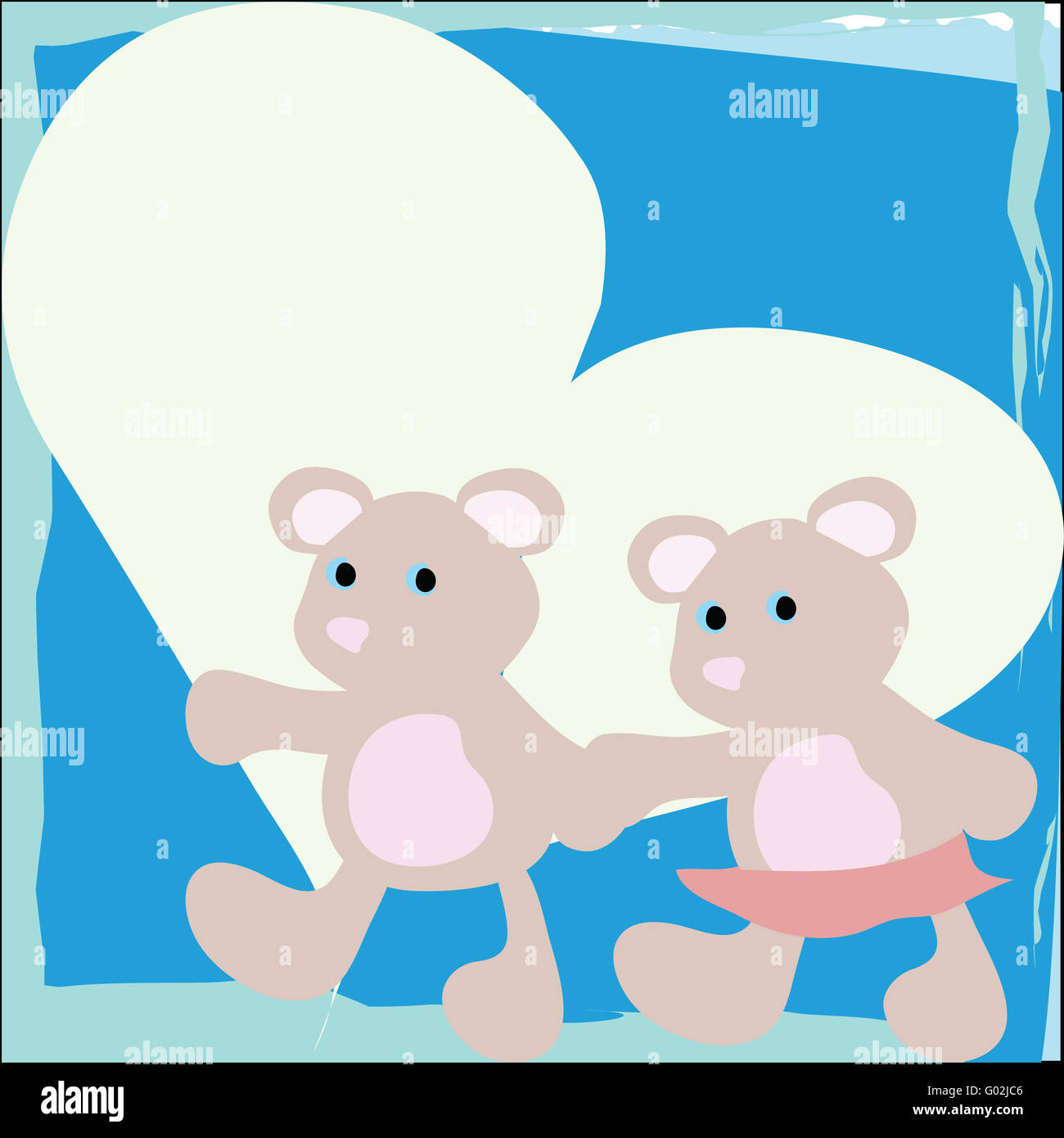 2 bears and a heart Stock Photo - Alamy