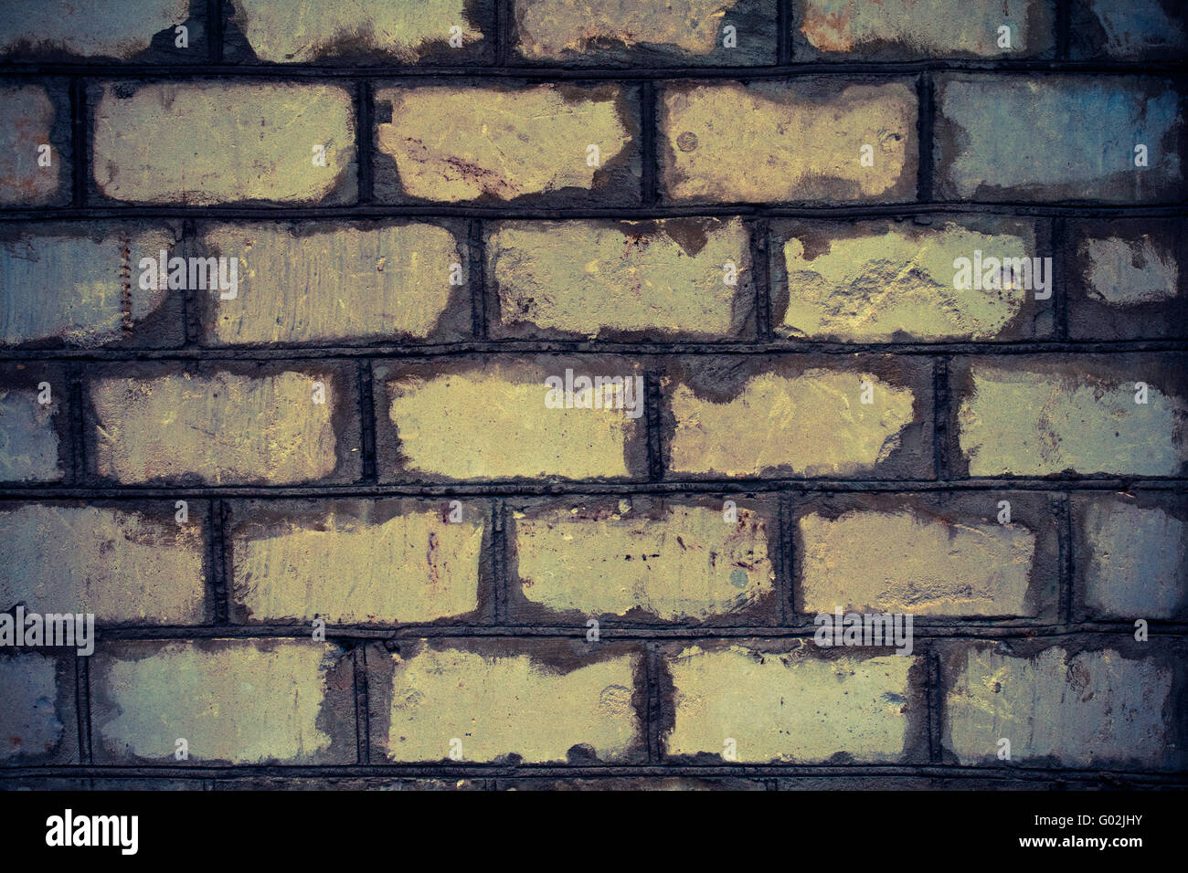 Very old brick wall covered with brown patina Stock Photo - Alamy