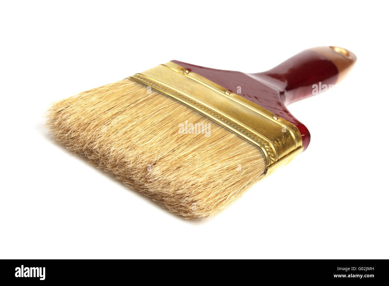 natural brush with red handle isolated on white background Stock Photo ...