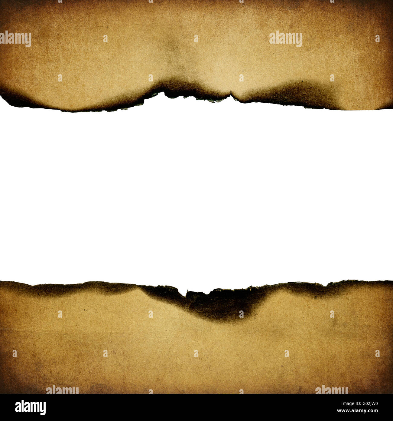 Vintage burned paper background, centerline isolated (space for text ...