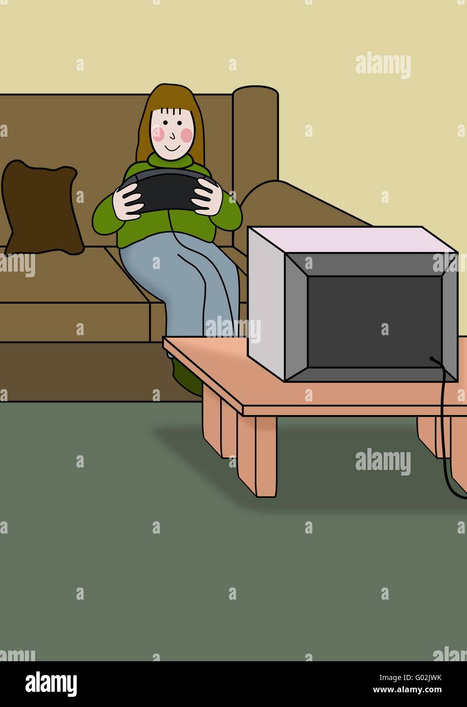 playing video game Stock Photo - Alamy