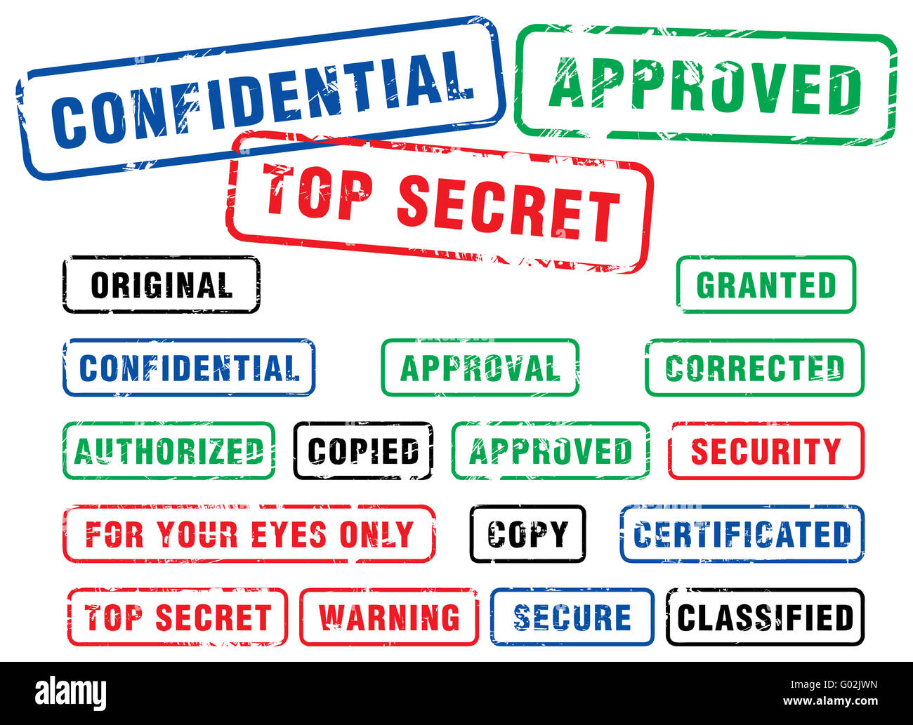 Security rubber stamps Stock Photo - Alamy