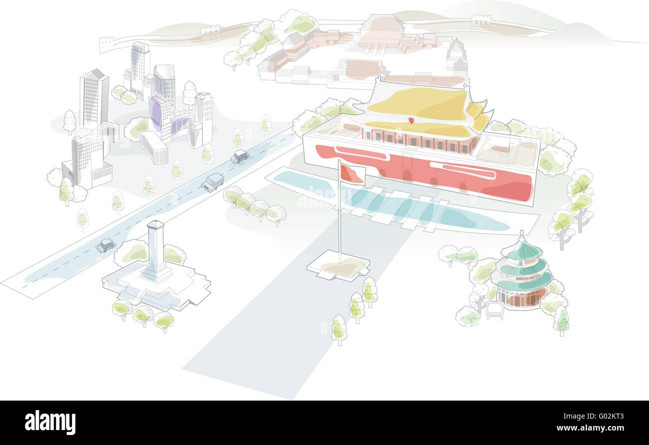 Line City - Color Stock Vector Image & Art - Alamy