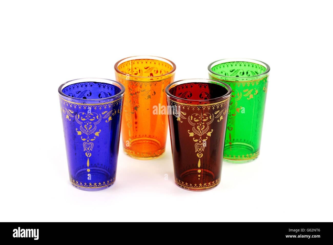 four tea glasses Stock Photo - Alamy