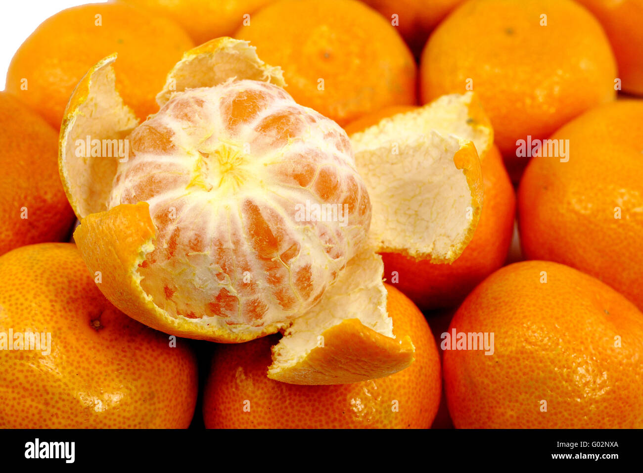 fresh peeled tangerine Stock Photo - Alamy