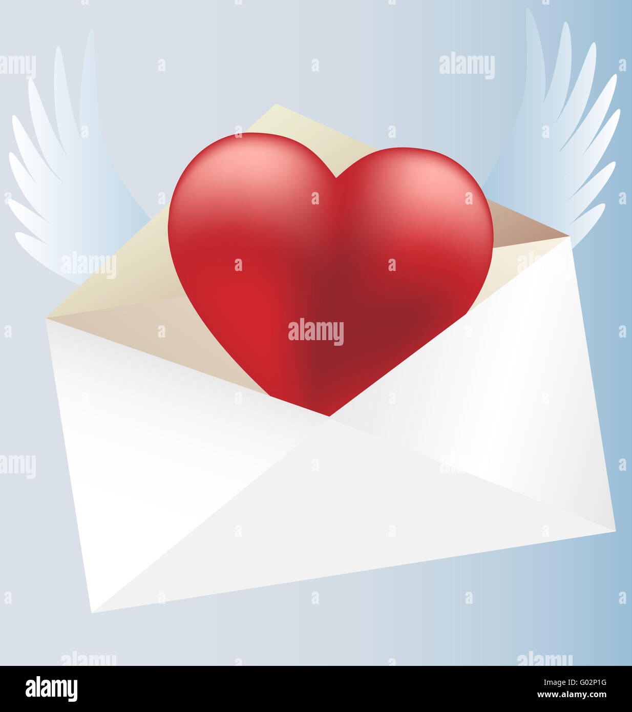 Love envelope heart wings hi-res stock photography and images - Alamy