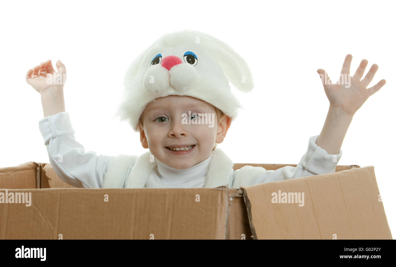 The boy in a suit of a rabbit Stock Photo - Alamy