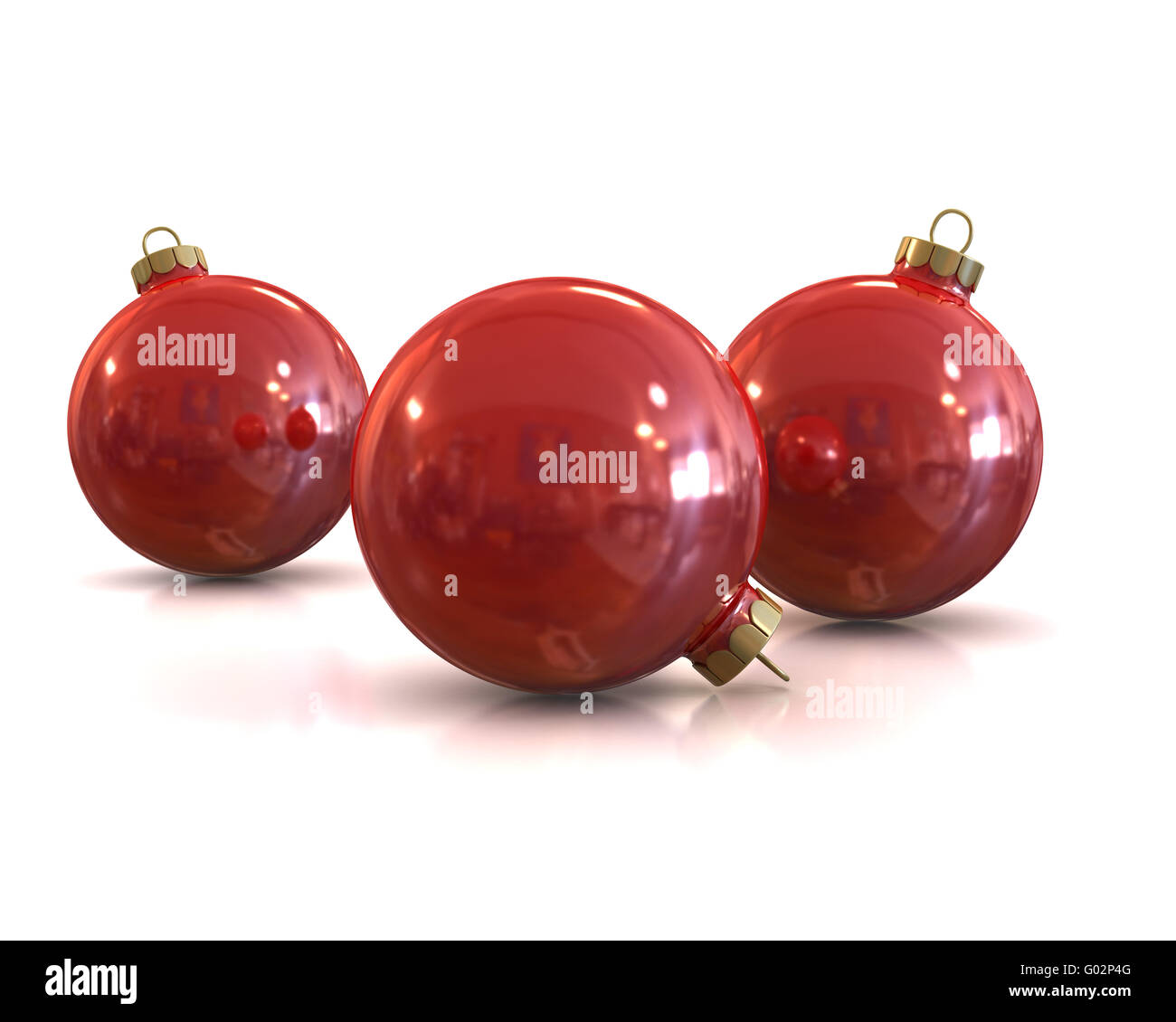Few Red christmas glossy and shiny balls isolated Stock Photo - Alamy