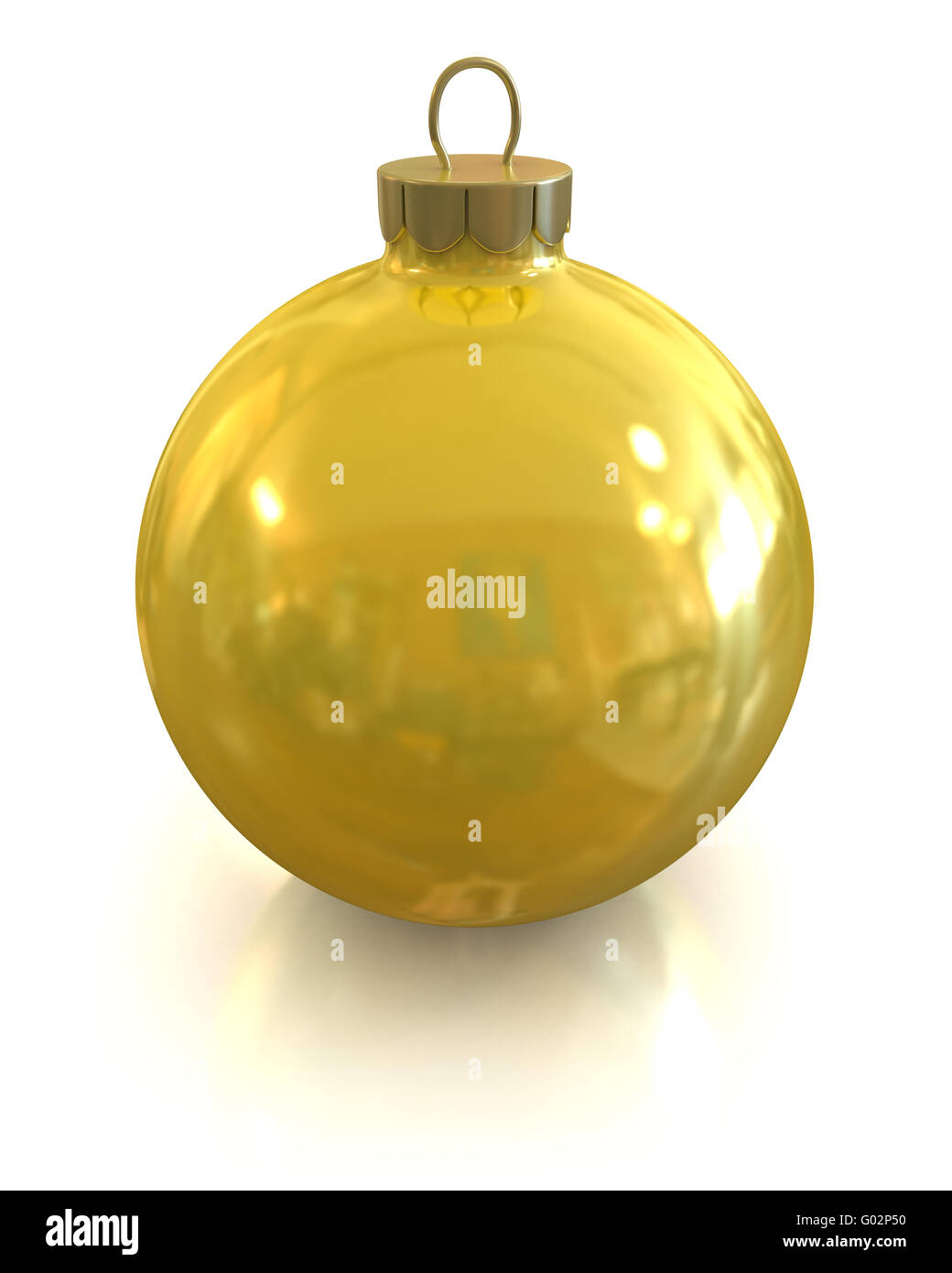 Yellow christmas glossy and shiny ball isolated Stock Photo - Alamy