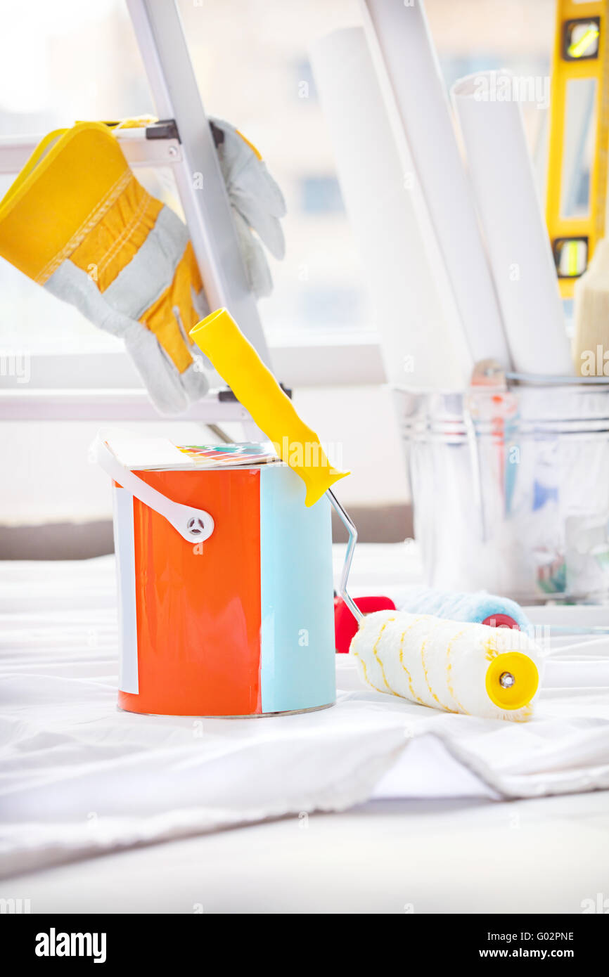 Tools for home renovation, set of a different instruments for house ...