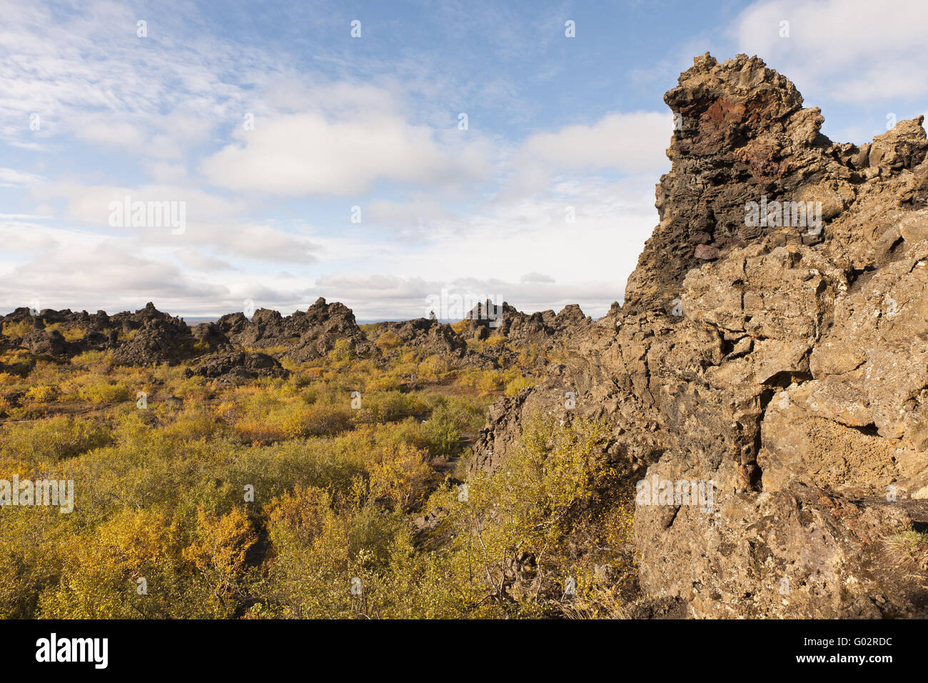 Iceland, bizarre lava forms at Dimmuborgir Stock Photo - Alamy