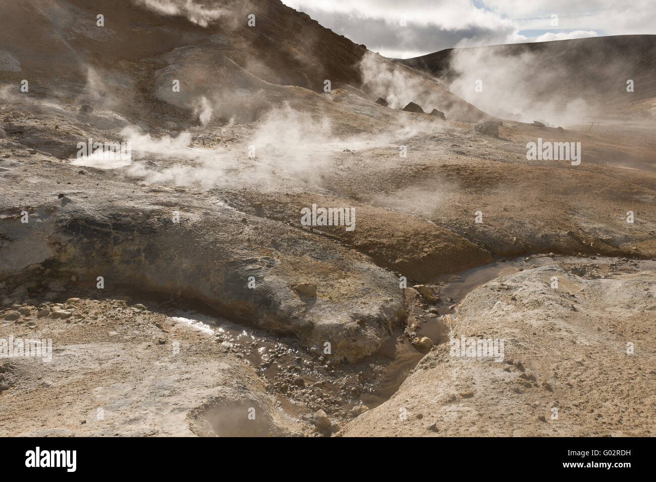 Iceland, fumaroles at crater Stóra Víti Stock Photo - Alamy