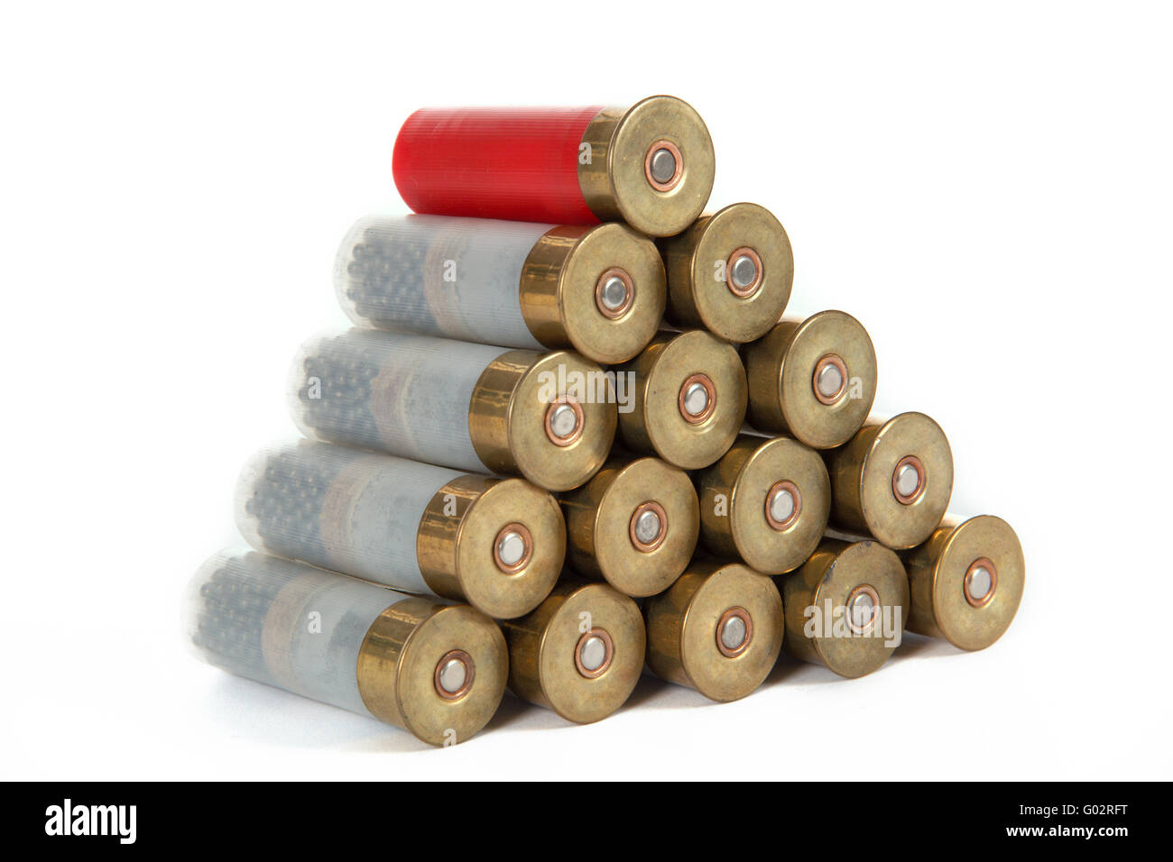 The image of the hunting cartridges, isolated, on a white background ...