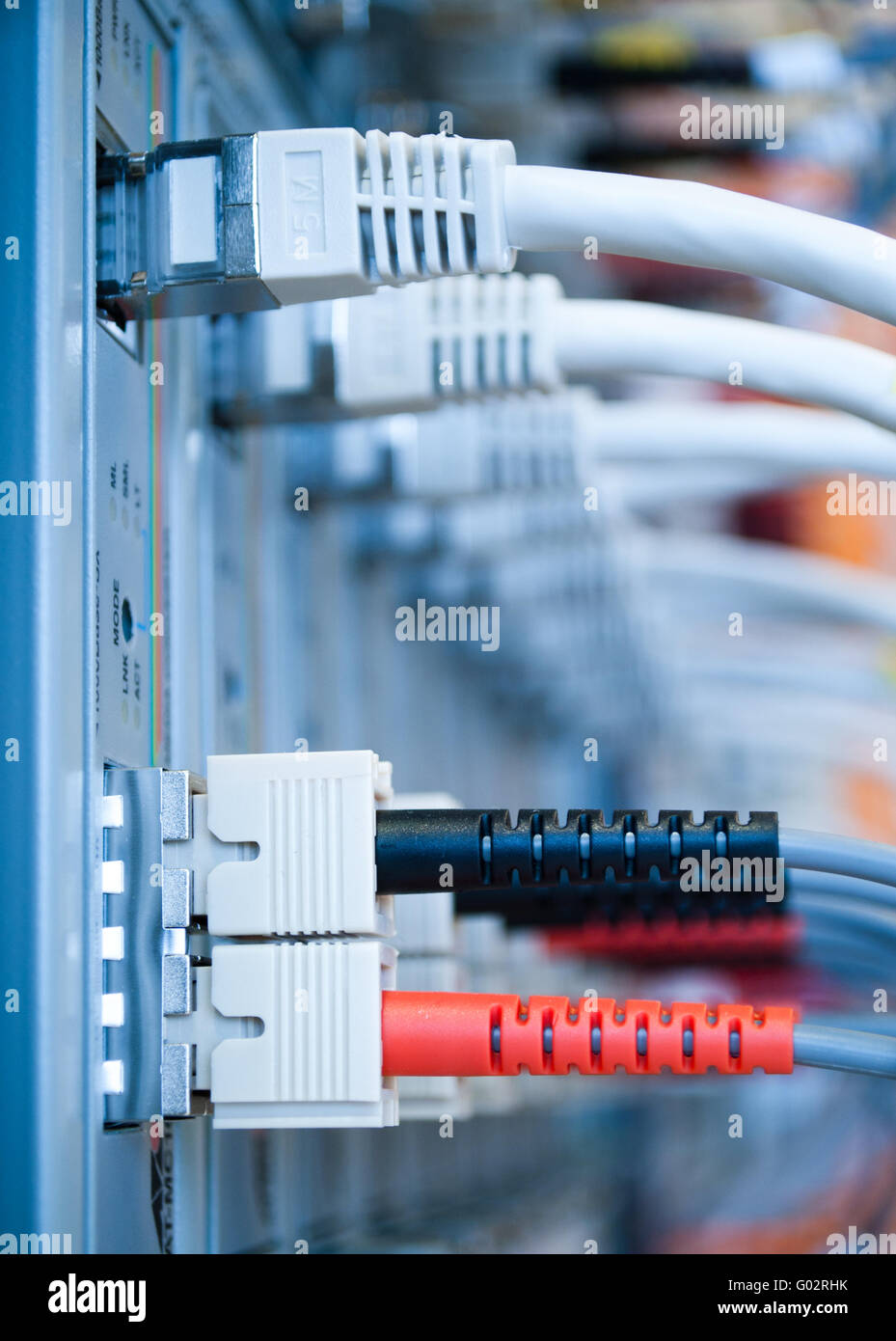 optical fibre cable on server Stock Photo - Alamy