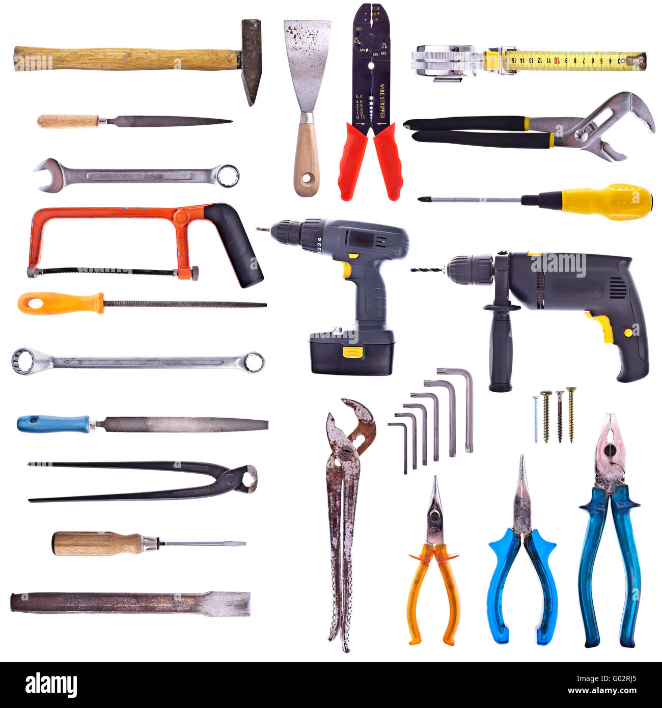 large collection of tools - isolated Stock Photo - Alamy