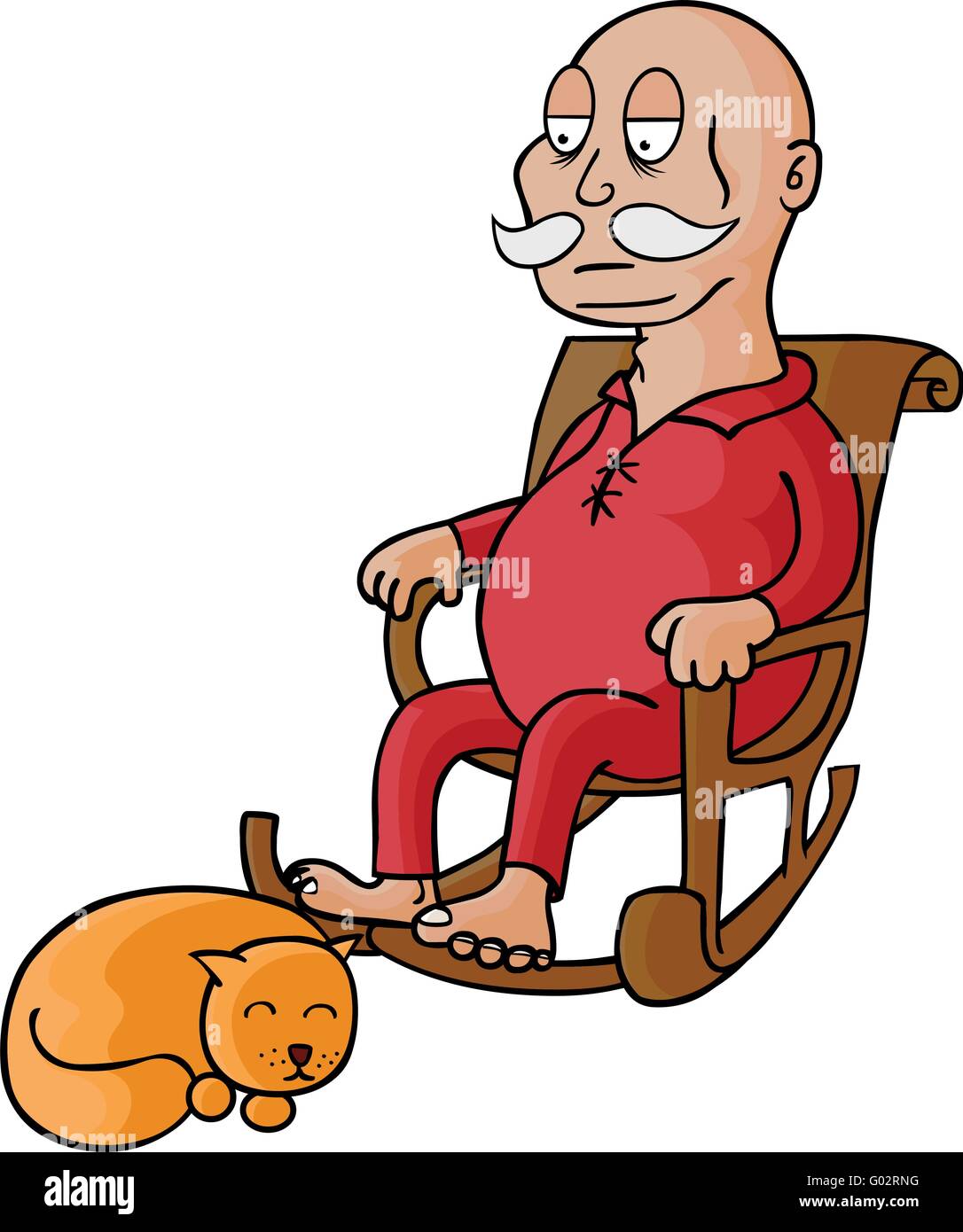 Oldman & his Cat Stock Vector Image & Art - Alamy