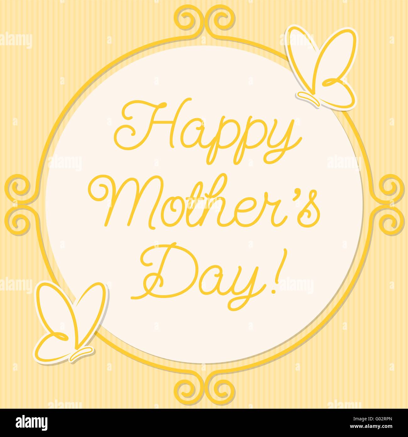Butterfly doodle frame Mother's Day card in vector format Stock Vector ...