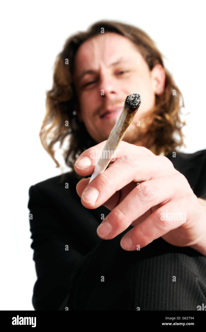 Man smoking weed Stock Photo - Alamy