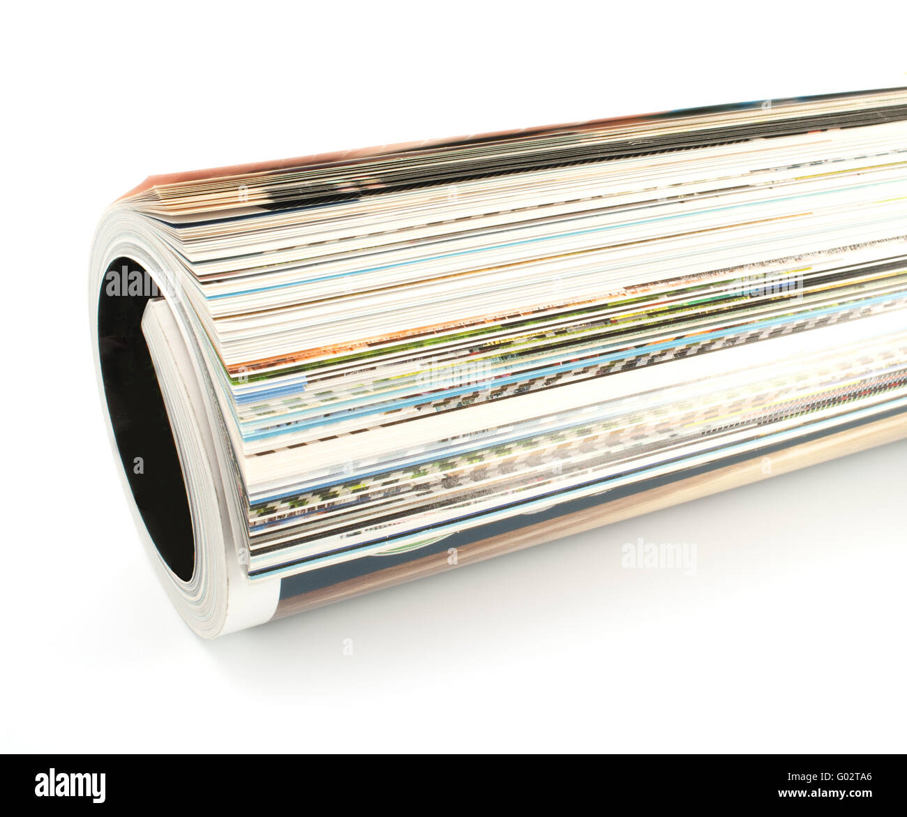 rolled up magazine isolated on white background Stock Photo - Alamy