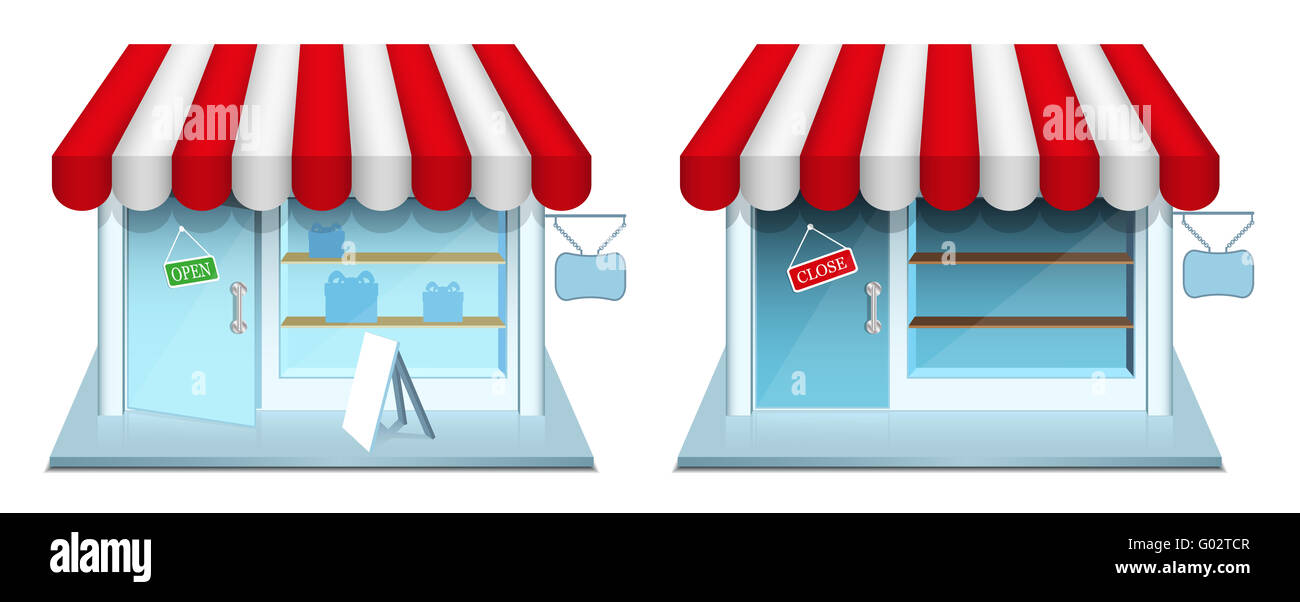 Shop door window Cut Out Stock Images & Pictures - Alamy