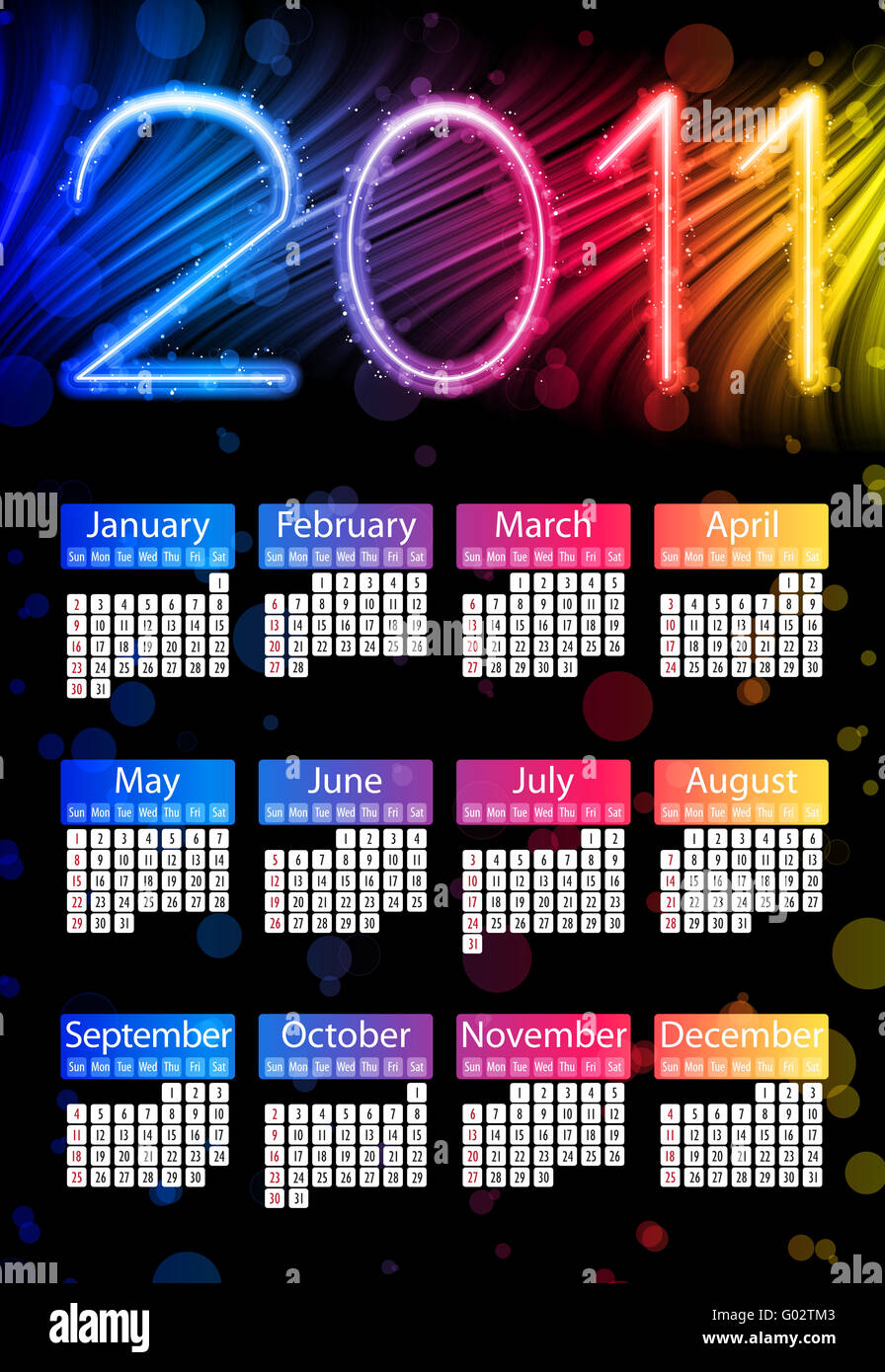 October 2011 calendar hi-res stock photography and images - Alamy