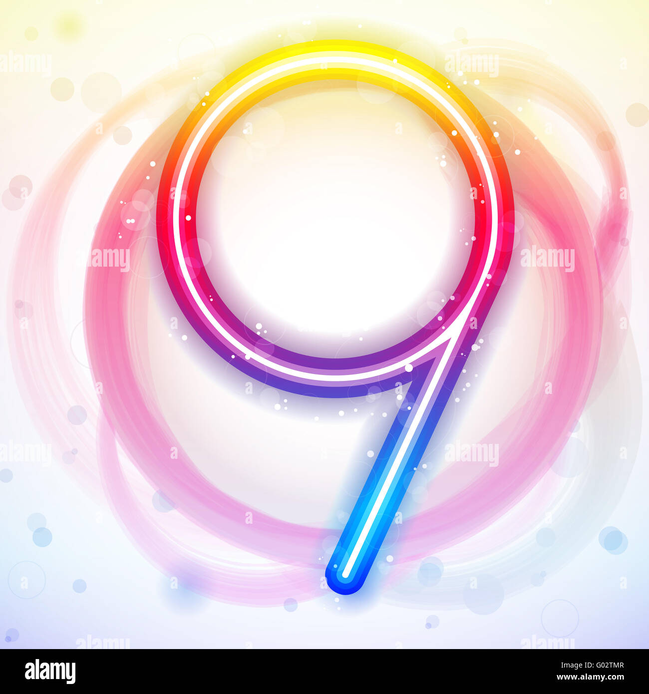 Number Rainbow Lights in Circle White Background Stock Photo - Alamy